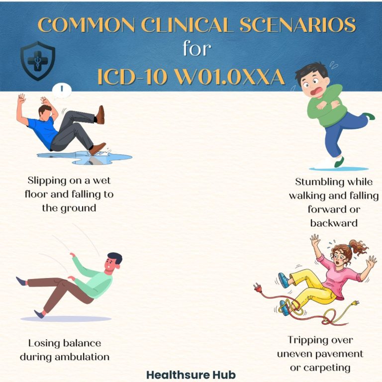 ICD-10 W01.0XXA – Same-Level Fall From Slipping or Tripping