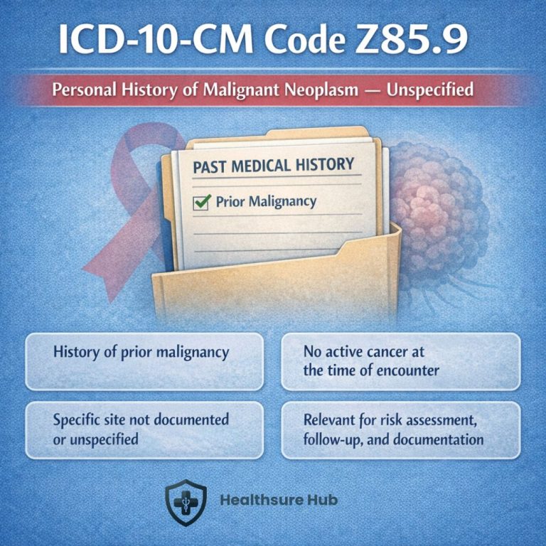 ICD-10 Code Z85.9 - Personal History of Malignant Neoplasm