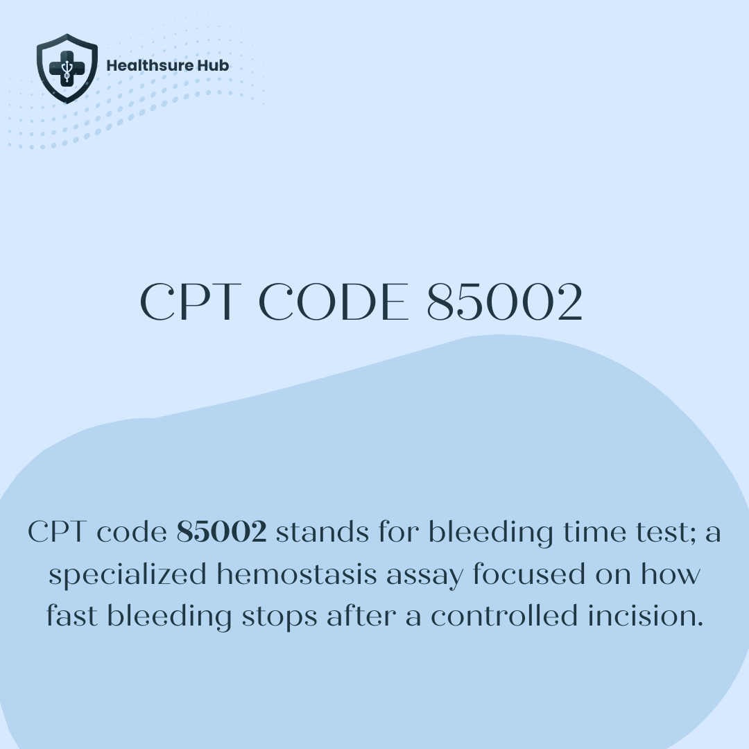 CPT Code 85002 Explained - Bleeding Time Test in Hematology